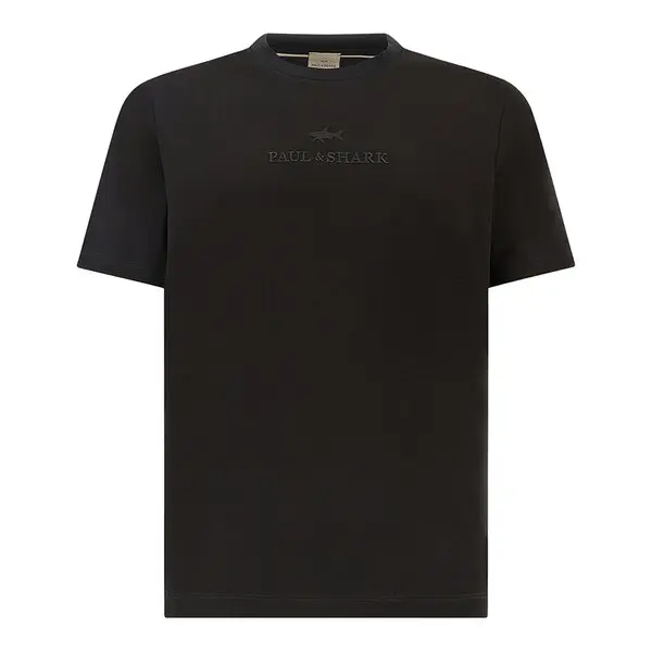 Paul & Shark Aqua Touch Cotton T-shirt With Embroidered Logo