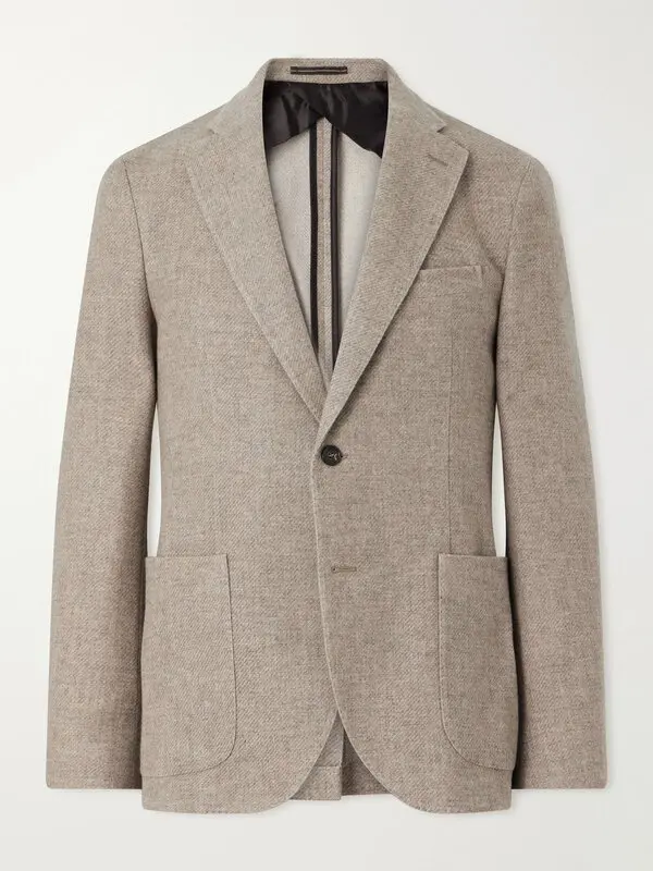 SLOWEAR Cotton, Wool And Cashmere-blend Jacquard Blazer