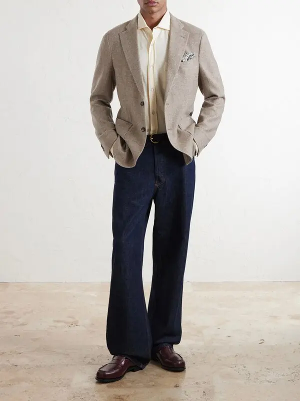SLOWEAR Cotton, Wool And Cashmere-blend Jacquard Blazer