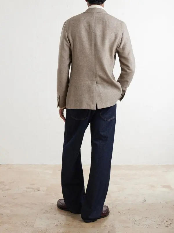 SLOWEAR Cotton, Wool And Cashmere-blend Jacquard Blazer