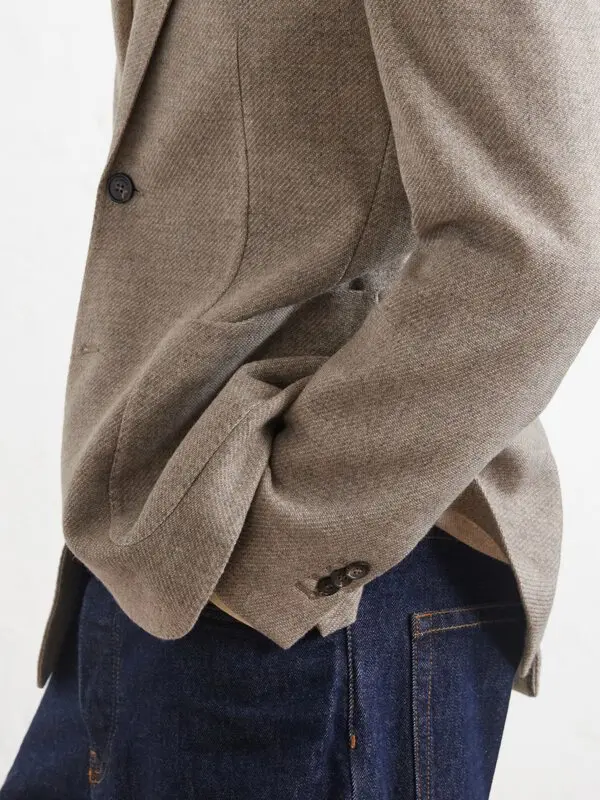SLOWEAR Cotton, Wool And Cashmere-blend Jacquard Blazer
