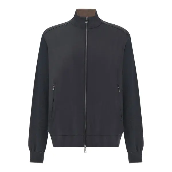 Paul & Shark Merino Wool Hybrid Zip-up Cardigan