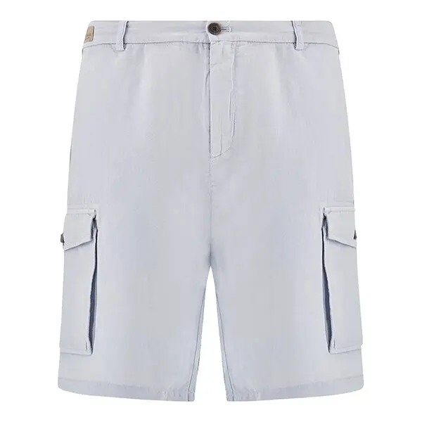 Paul & Shark Garment-dyed Linen And Cotton Cargo Bermuda Shorts - Skyride