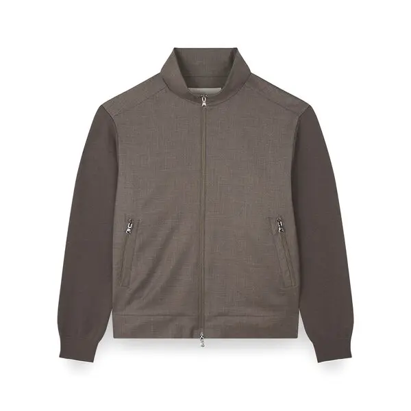 Paul & Shark Merino Wool Hybrid Zip-up Cardigan