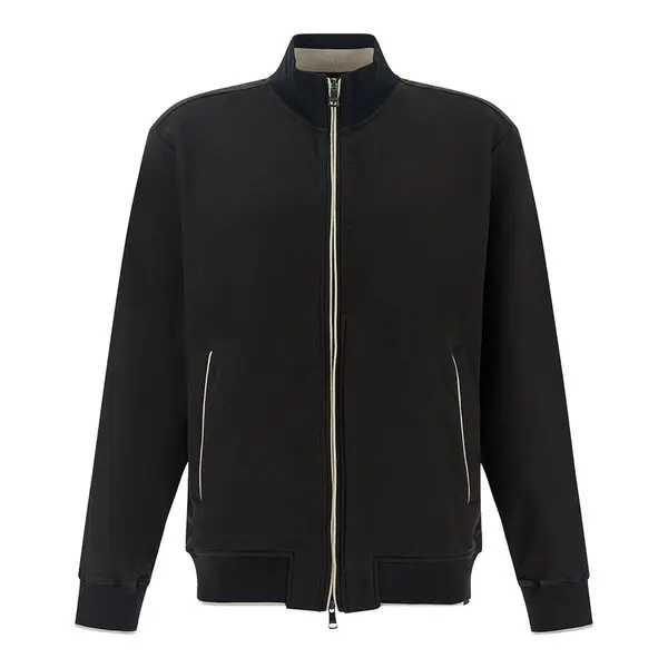 Paul & Shark Zip‑up Sweatshirt In Active Fleece Cotton