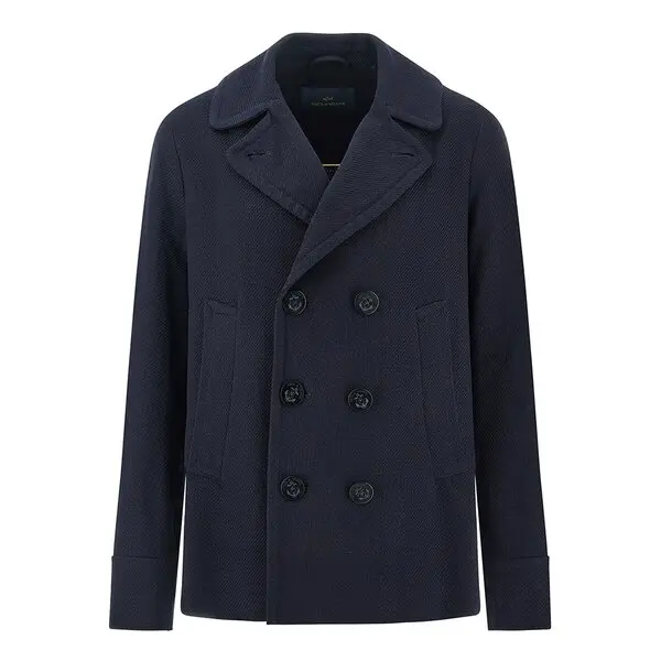 Paul & Shark Textured Wool And Cotton Peacoat