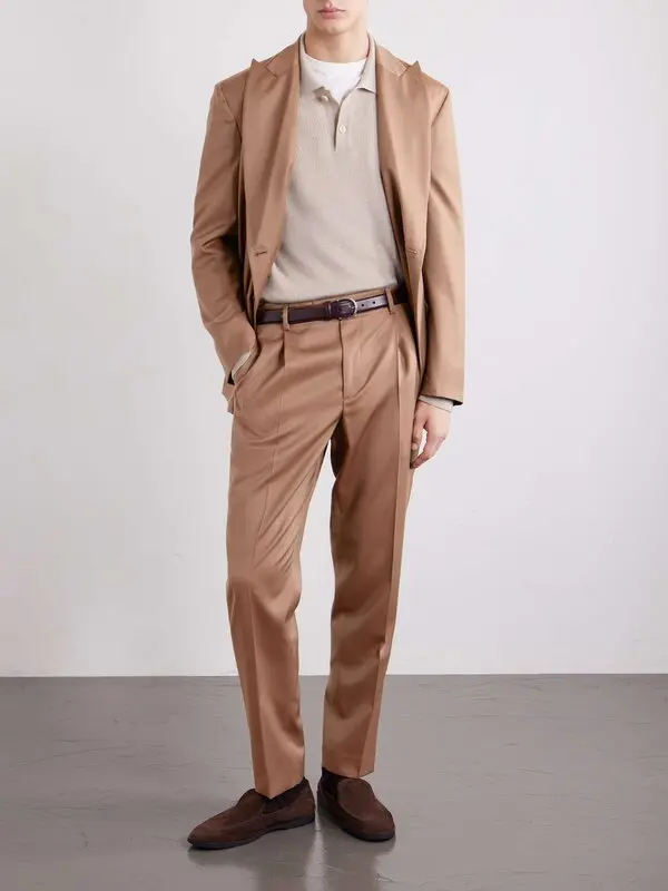 Barena Venezia Straight-leg Pleated Virgin Wool Suit Trousers
