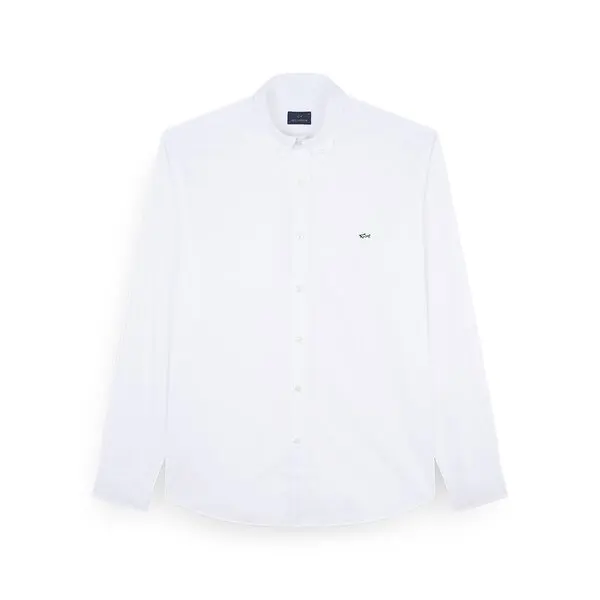 Paul & Shark Cotton Poplin Shirt With Shark Embroidery