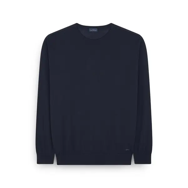 Paul & Shark Ultrafine Merino Wool Sweater With Shark Embroidery