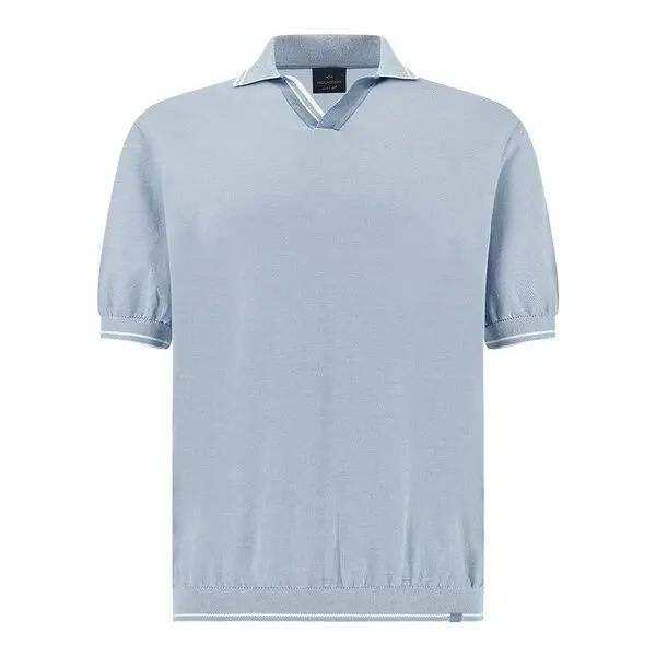 Paul & Shark Polo Shirt With Open Collar In Piuma Cotton