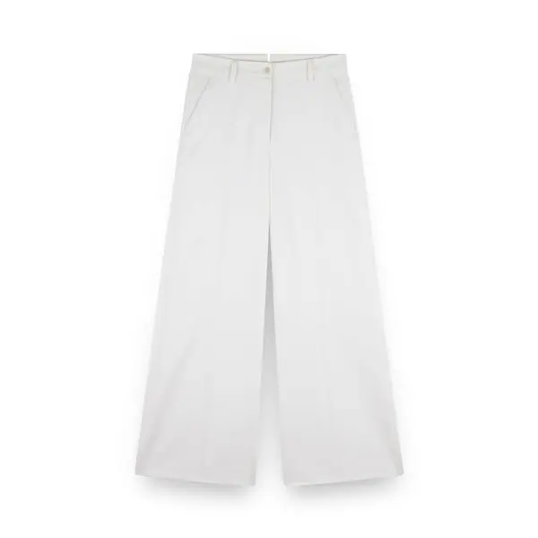 Paul & Shark Wide-leg Trousers In Stretch Wool Twill