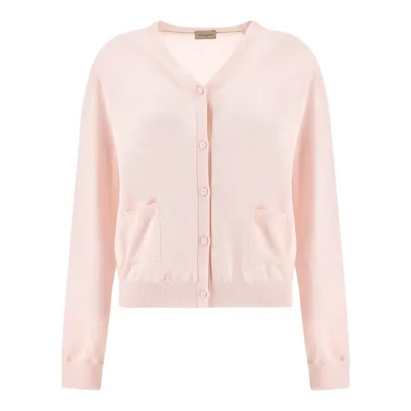 Paul & Shark Cardigan In Cool Cotton - Primrose Pink