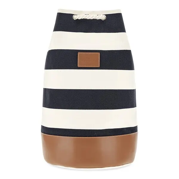 Paul & Shark Striped Canvas Bag With Leather Details