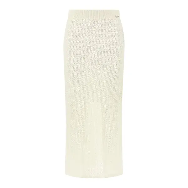 Paul & Shark Linen Knit Maxi Skirt With Open Stitch - White