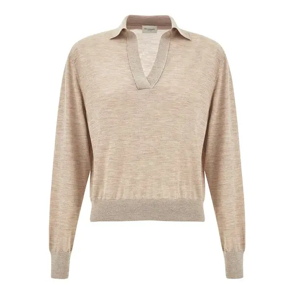 Paul & Shark Polo With V-neck In Cashmere And Jaipur Silk - Almond