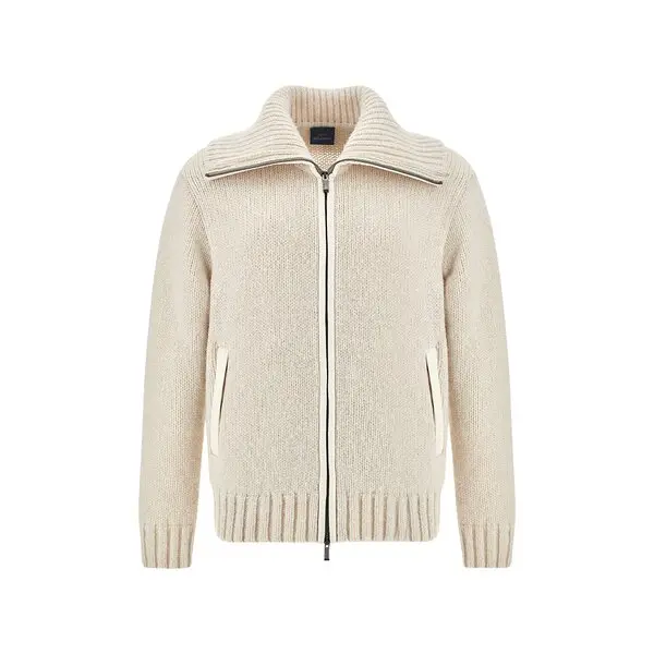 Paul & Shark Zip‑up Sweater In Fine‑gauge Wool