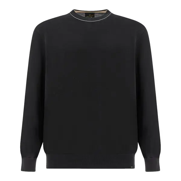 Paul & Shark Piuma Cotton Crew Neck Sweater - Black