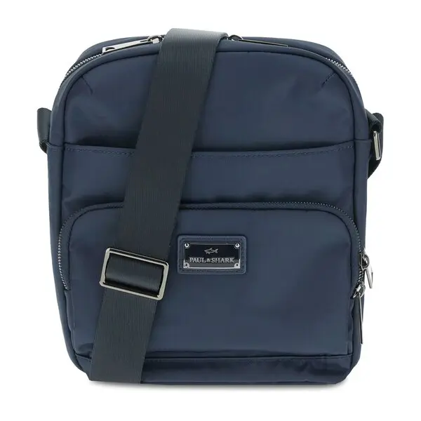Paul & Shark Milano Crossbody Bag In Nylon With Leather Trims - Blue