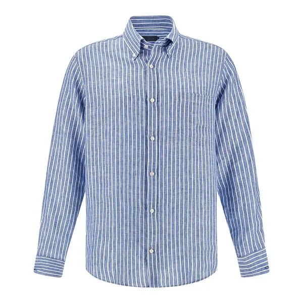 Paul & Shark Soffio Linen Shirt With Striped Pattern