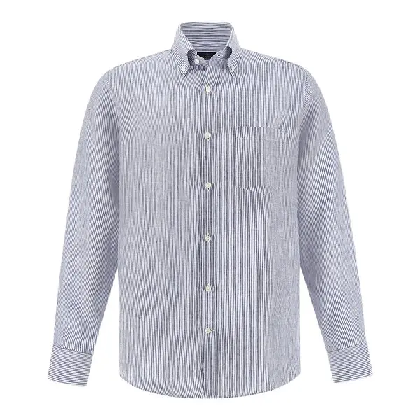 Paul & Shark Soffio Linen Shirt With Striped Pattern