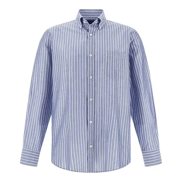 Paul & Shark Summer Breeze Cotton Shirt With Striped Pattern