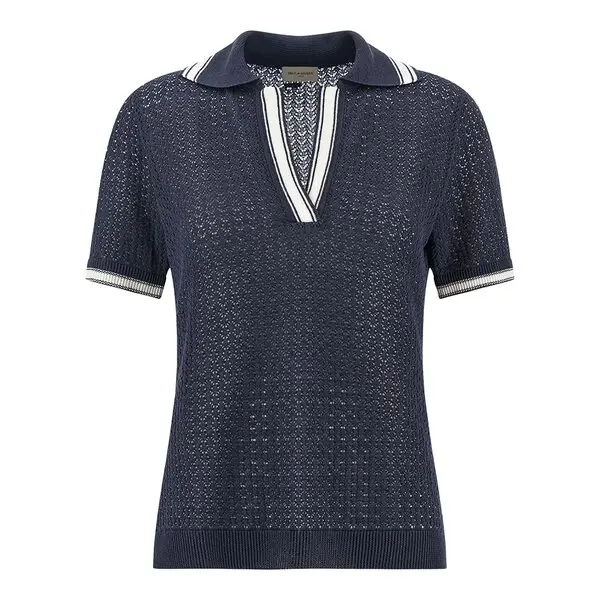 Paul & Shark Pure Linen Openwork Knit Polo