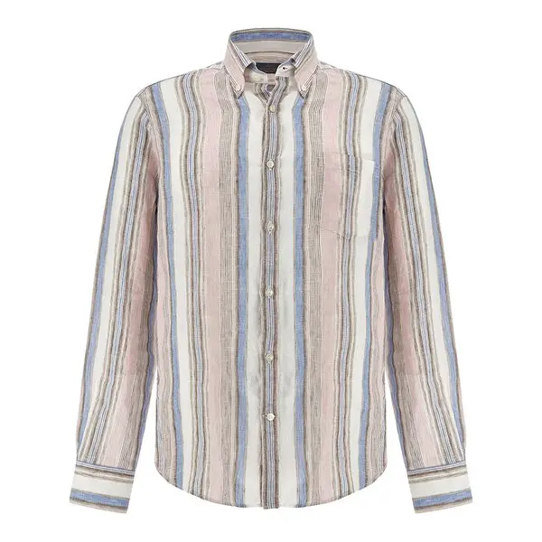 Paul & Shark Soffio Linen Shirt With Striped Pattern