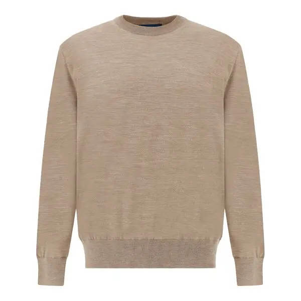Paul & Shark 140's Superfine Merino Wool Crewneck Sweater - Humus