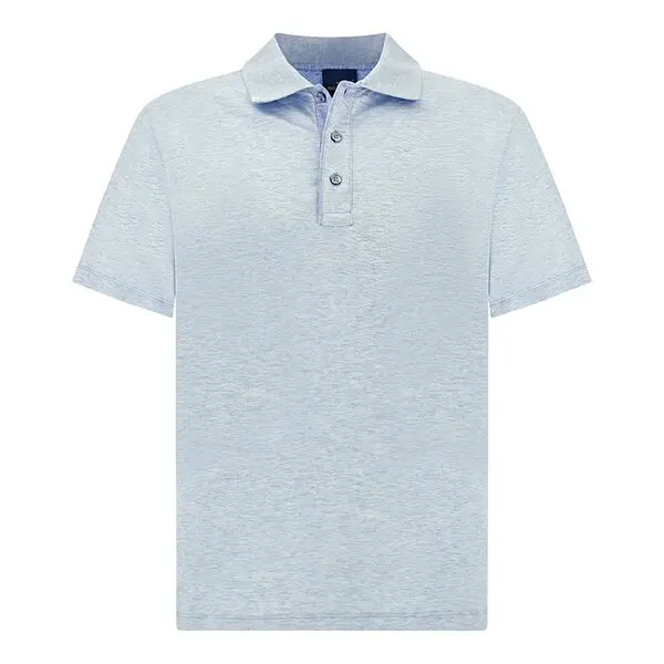Paul & Shark Polo Shirt In Double Mercerised Cotton Jersey With Linen Details - Cerulean