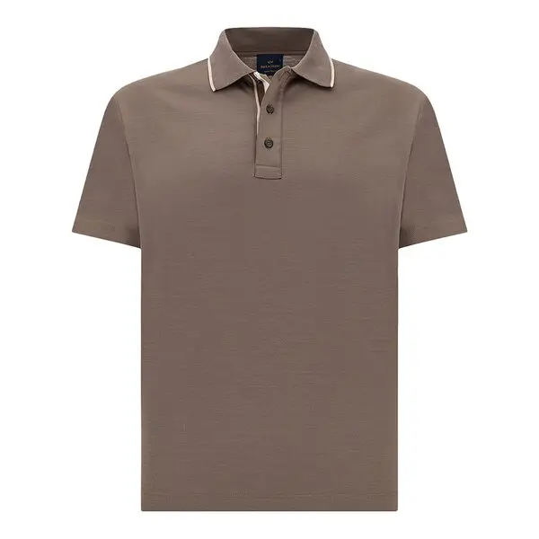 Paul & Shark Cotton Aqua Touch Polo With Striped Detail