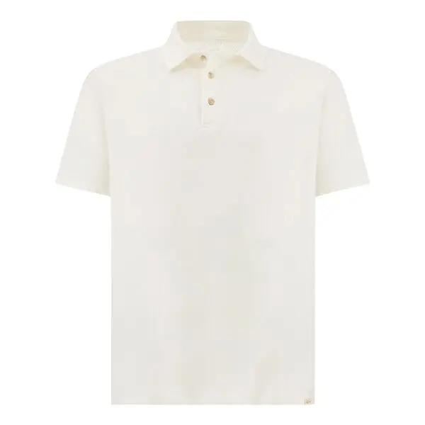 Paul & Shark Polo Shirt In Garment‑dyed Suvin Cotton - Blanc De Blanc