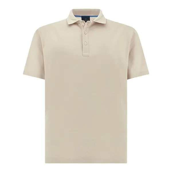 Paul & Shark Polo Shirt In Cotton Jersey With Linen Details - Beige