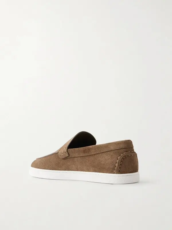 CHRISTIAN LOUBOUTIN Embossed Suede Boat Shoes