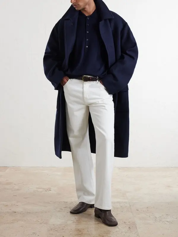 Dries Van Noten Muano Merino Wool Polo Shirt - Blue
