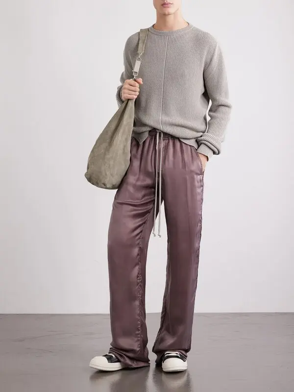 Rick Owens Dietrich Straight-leg Shell Drawstring Trousers - Purple