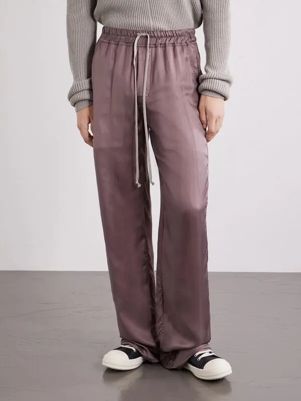 Rick Owens Dietrich Straight-leg Shell Drawstring Trousers - Purple