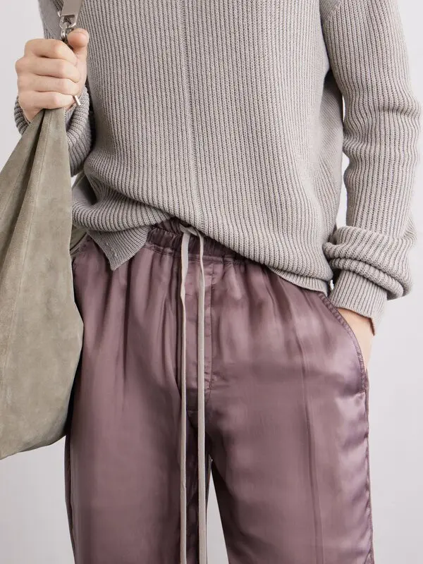 Rick Owens Dietrich Straight-leg Shell Drawstring Trousers - Purple