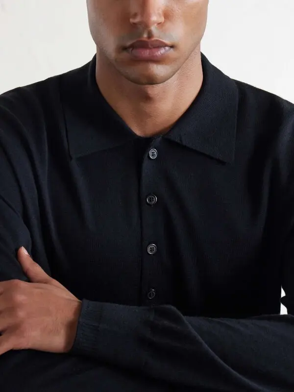 Dries Van Noten Muano Merino Wool Polo Shirt
