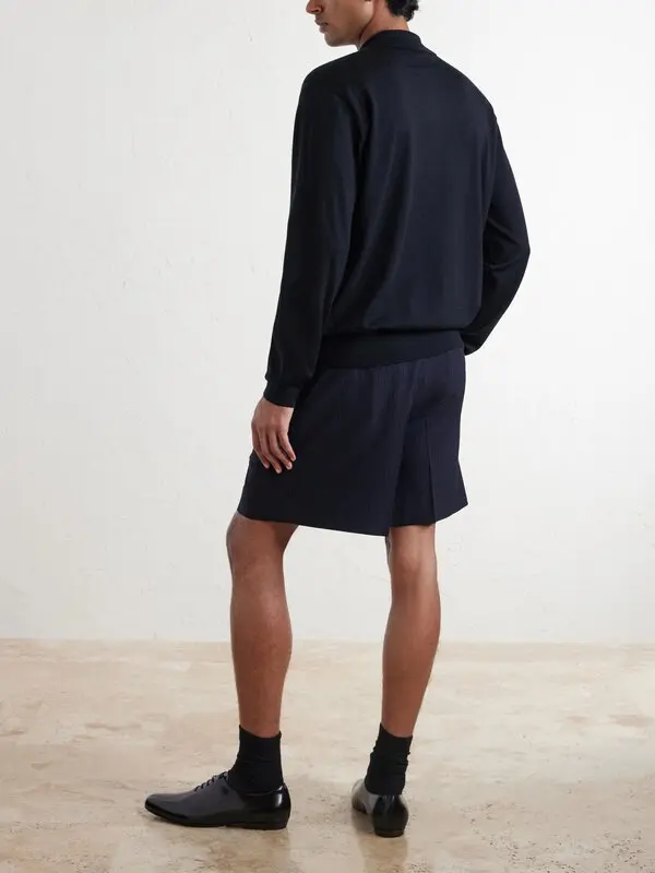 Dries Van Noten Muano Merino Wool Polo Shirt - Black