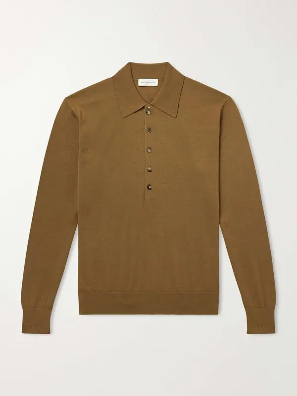 Dries Van Noten Muano Merino Wool Polo Shirt
