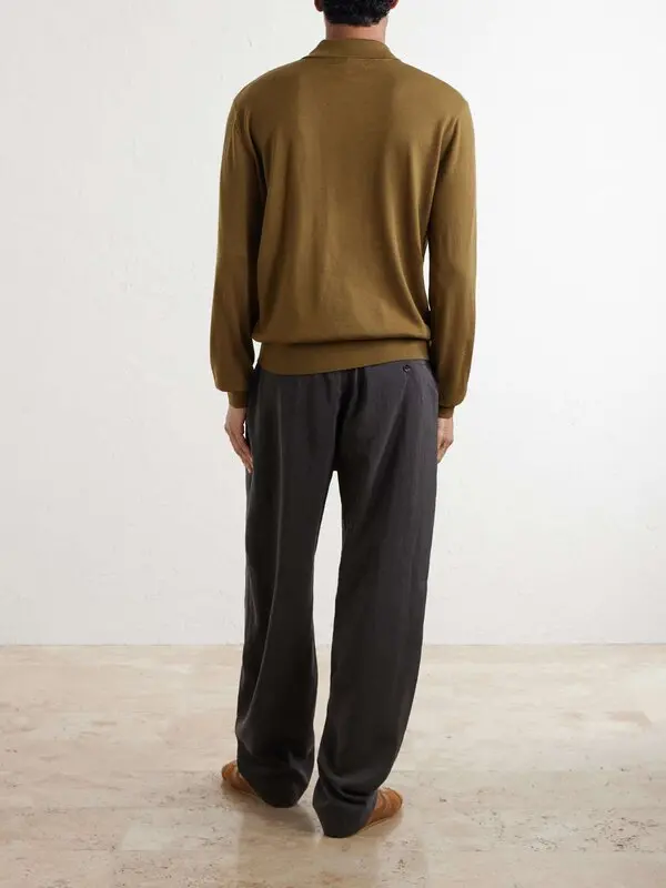 Dries Van Noten Muano Merino Wool Polo Shirt