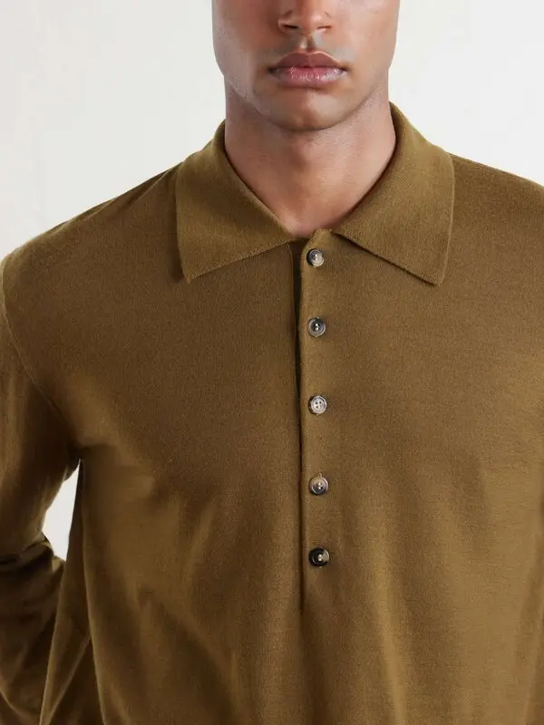 Dries Van Noten Muano Merino Wool Polo Shirt