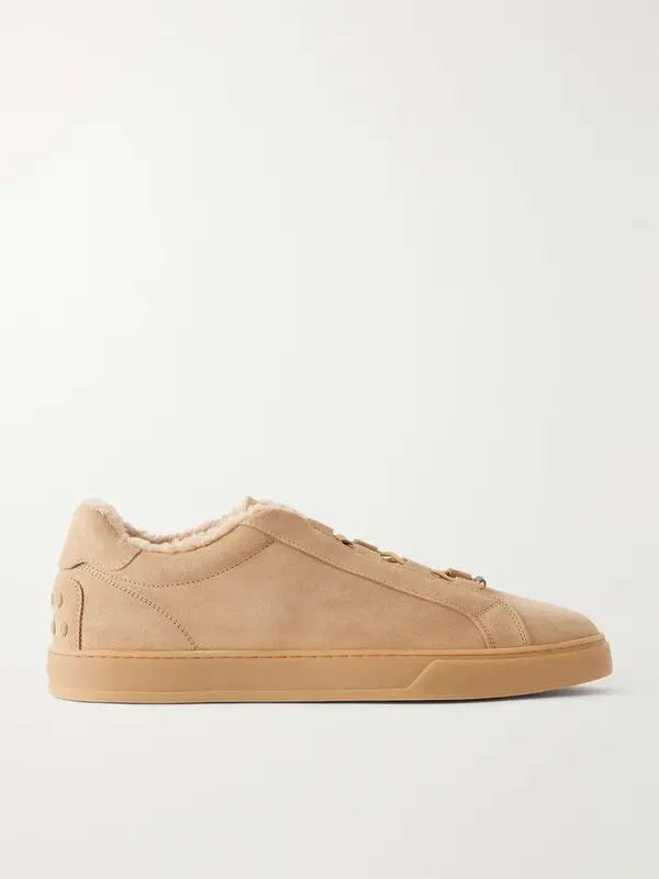 TOD'S Cassetta 04l Shearling-lined Suede Sneakers