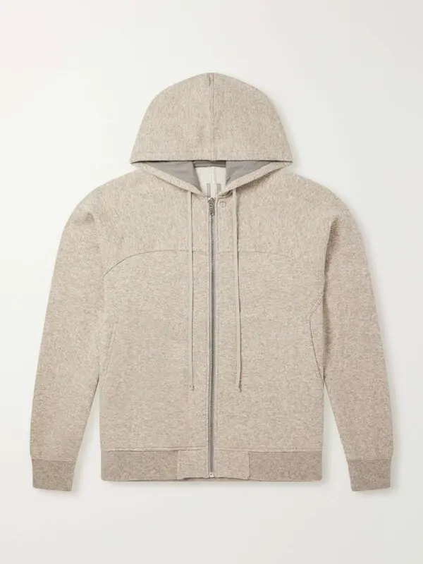Rick Owens Wool And Cotton-blend Zip-up Hoodie