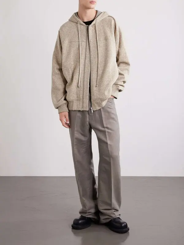 Rick Owens Wool And Cotton-blend Zip-up Hoodie