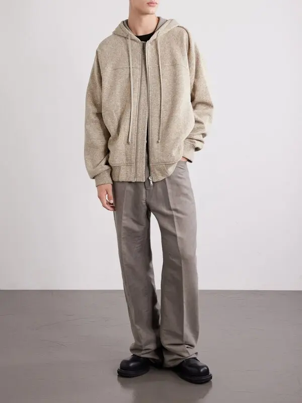 Rick Owens Wool And Cotton-blend Zip-up Hoodie