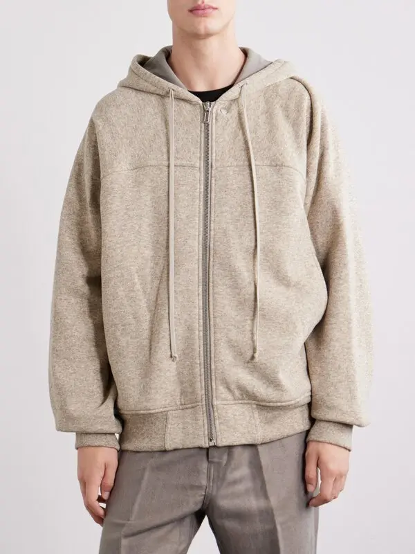 Rick Owens Wool And Cotton-blend Zip-up Hoodie
