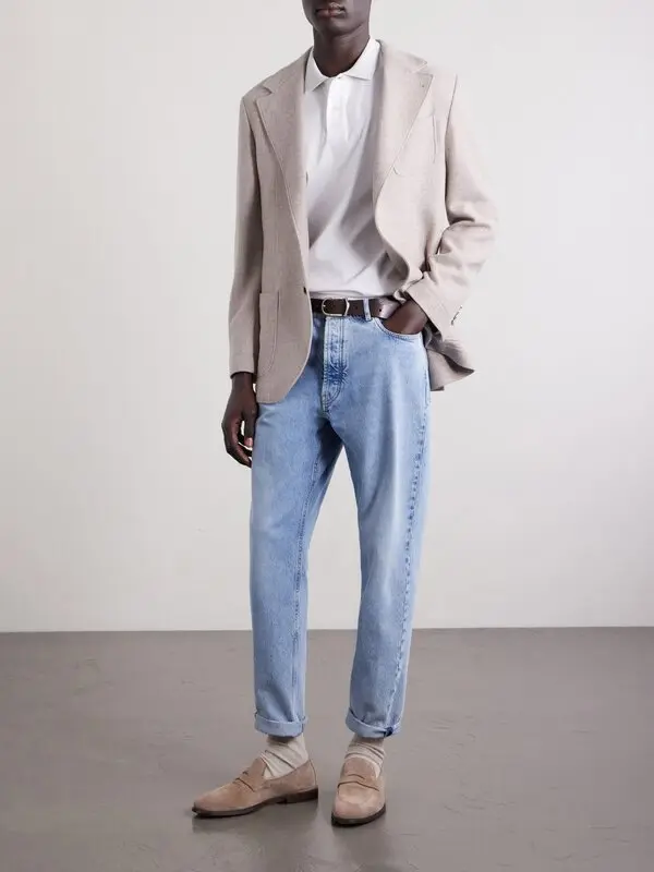 Brunello Cucinelli Logo-appliquéd Cotton-piqué Polo Shirt