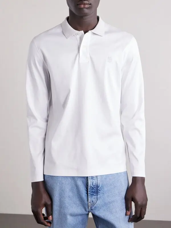 Brunello Cucinelli Logo-appliquéd Cotton-piqué Polo Shirt