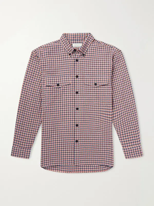Dries Van Noten Checked Cotton-blend Flannel Shirt - Red